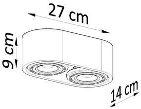Stropní svítidlo Basic 2, 1x betonové stínítko