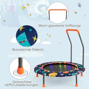 Costway Φ92 cm dětská trampolína mini trampolína pro děti s LED osvětlením