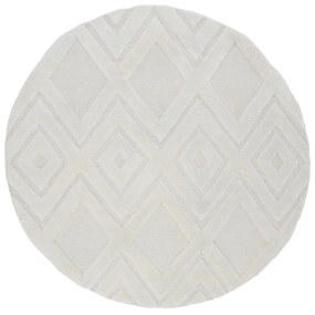 Kulatý koberec Dahlia, bílý, ⌀200