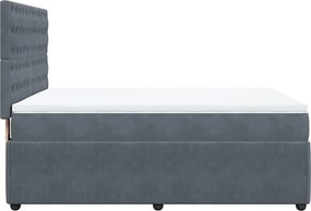 Box spring postel s matrací tmavě šedá 160x200 cm samet 3294695