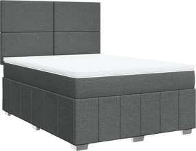 Box spring postel s matrací tmavě šedá 140x200 cm textil 3293985
