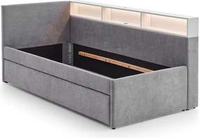 Šedá rohová dětská postel s úložným prostorem bez roštu 90x200 cm Uno – Meise Möbel
