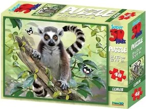 PRIME 3D Puzzle Lemur / 48 dílků / 3D efekt / 31 x 23 cm / od 3 let