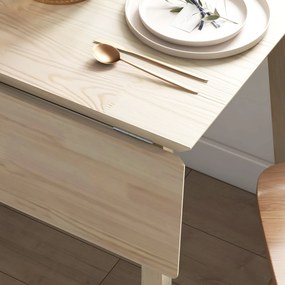 HOMCOM Rozkládací jídelní stůl Kuchyňský stůl pro 2-4 osoby ze dřeva 110 x 86 x 75 cm ideální do malých místností v přírodní barvě