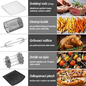 TESLA AirCook & Grill QG800 WiFi - multifunkční digitální horkovzdušná fritéza