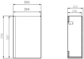 Cersanit - SET skříňka + umyvadlo, bílý lesk, Moduo 40, S801-218-DSM