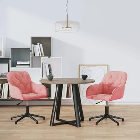 vidaXL Otočné jídelní židle 2 ks samet [3103386] Barva: Růžová