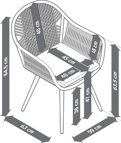 Tchibo - Otočná zahradní židle s textilním křížovým výpletem - barva: černá