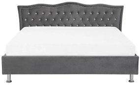 Manželská postel 180 cm MATH (s roštem a úl. prostorem) (tmavě šedá sametová). 1007367