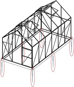 LANIT PLAST, s.r.o. Sada 6 zemní vruty (modely 6x8, 6x10, 6x12, 4400 - 7500) LG1490