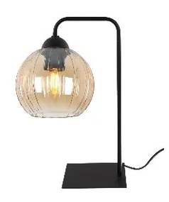Stolní lampa Costa, 1x medové skleněné stínítko, b