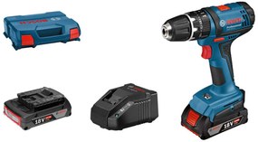 Bosch Nářadí - 18V AKU vrtačka s příklepem, 2x aku 2,0 Ah GBA, nabíječka 06019D2303