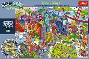 Trefl - Puzzle - Lost Items Spy Guy: Spojené státy Americké / 500 dílk