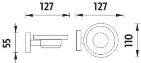 Nimco Mýdlenka, nádobka skleněná UNIX ČERNÁ - UNC 13059W-90