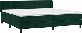 Box spring postel s matrací tmavě zelená 200x200 cm samet 3130982