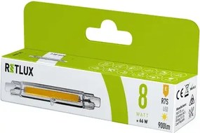 RETLUX RLL 458 R7S  J118 8W LED COB / 900 lm / 3000K - teplá bílá