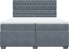 Box spring postel s matrací tmavě šedá 200x200 cm samet 3293309