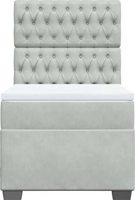 Box spring postel s matrací světle šedá 90x190 cm samet 3293092