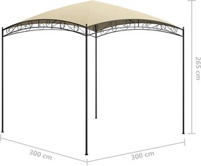 Altán 3 x 3 x 2,65 m krémový 180 g/m² 313906