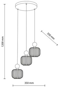Lustr na lanku BALLO 3xE14/10W/230V béžová