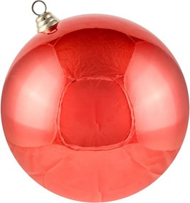 Velká vánoční koule 30 cm, červená, lesklá, UV