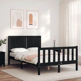 vidaXL Rám postele s čelem 120 x 200 cm masivní dřevo [3192945] Barva: Černá