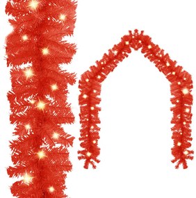 vidaXL Vánoční girlanda s LED světýlky 20 m červená