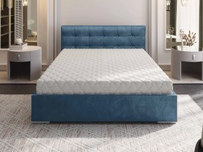 Manželská postel 140 cm Lonnie (modrá) (s roštem a úložným prostorem). 1047077