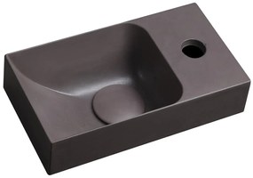 Sapho Sapho, PICCOLINO betonové umyvadlo 30,8x17cm, baterie vpravo, tmavě hnědá, PK30515