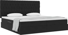 Postel s úložným prostorem a matrací Černá 200 x 200 cm samet 3372113