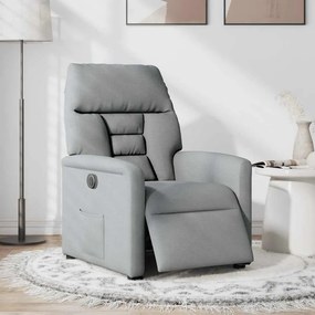 Elektrické polohovací křeslo světle šedé textil 3303012
