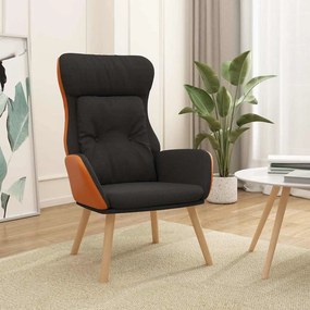 Relaxační křeslo černé textil a PVC 341307