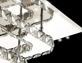 Toolight - LED křišťálová stropní lampa 8W čtvercová 30x30cm APP409-C, teplé světlo 3000K, OSW-65007