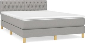 Box spring postel s matrací světle šedá 140 x 190 cm textil 3140849