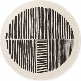 Ted Baker, Kusový koberec Ted Baker Haringey 106390 Black White kruh, 160x160, černobílá, chodba / předsíň