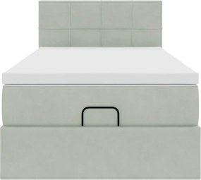 Osmanský rám postele s matrací světle šedá 80x200cm samet 3312584