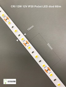 LED Solution CRI LED pásek 12W/m 12V bez krytí IP20 Barva světla: Teplá bílá 07721
