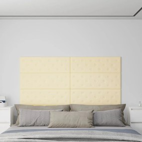 vidaXL Nástěnné panely 12 ks 90 x 30 cm umělá kůže 3,24 m² [344002] Barva: krémová