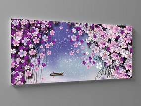 Liox Obraz růžové květy nad jezerem Rozměr: 60 x 25 cm