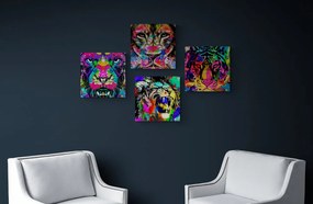 Set obrazů zvířata v pop art stylu Varianta: 4x 60x60