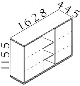 Střední skříň Creator 162,8 x 44,5 x 115,5 cm