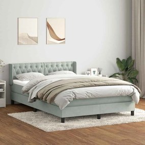 Box spring postel s matrací světle šedá 160x210 cm samet 3318369