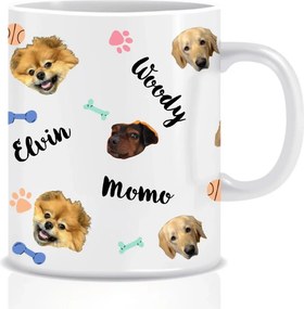 Personalizovaný klasický bílý keramický hrníček 300 ml s mazlíčky