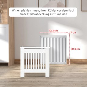HOMCOM Moderní Kryt Na Radiátor MDF Kabinet pro Obývací Pokoj a Ložnici 78x19x81 cm Bílý