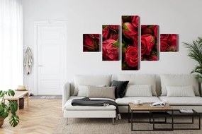 Vícedílný obraz Růže S Kapkami Vody Nedostatek Nedostatek Plátno Canvas 200x120