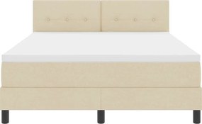 Postel s boxspringem s čelo Krémová 160 x 200 cm textil 3338704