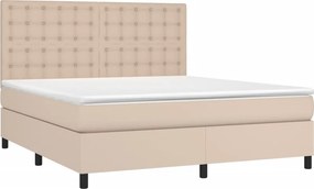 Box spring postel s matrací cappuccino 180 x 200 cm umělá kůže 3142862