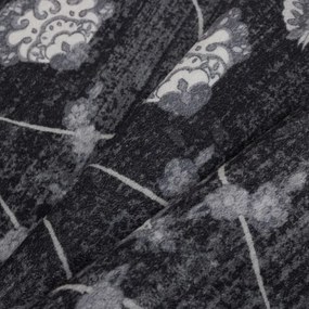 Koberec INKA Floral černý / šedý