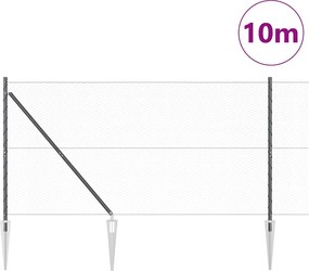 Hexagonální plot s podpěrou 10 x 1,2 m Ocel potažená PVC Šedá 3353204