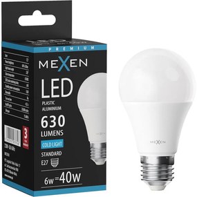 Mexen Nova Žárovka LED E27, A60, 6W, Studená - 6500K, 630 lm - L100-E27-0665-01